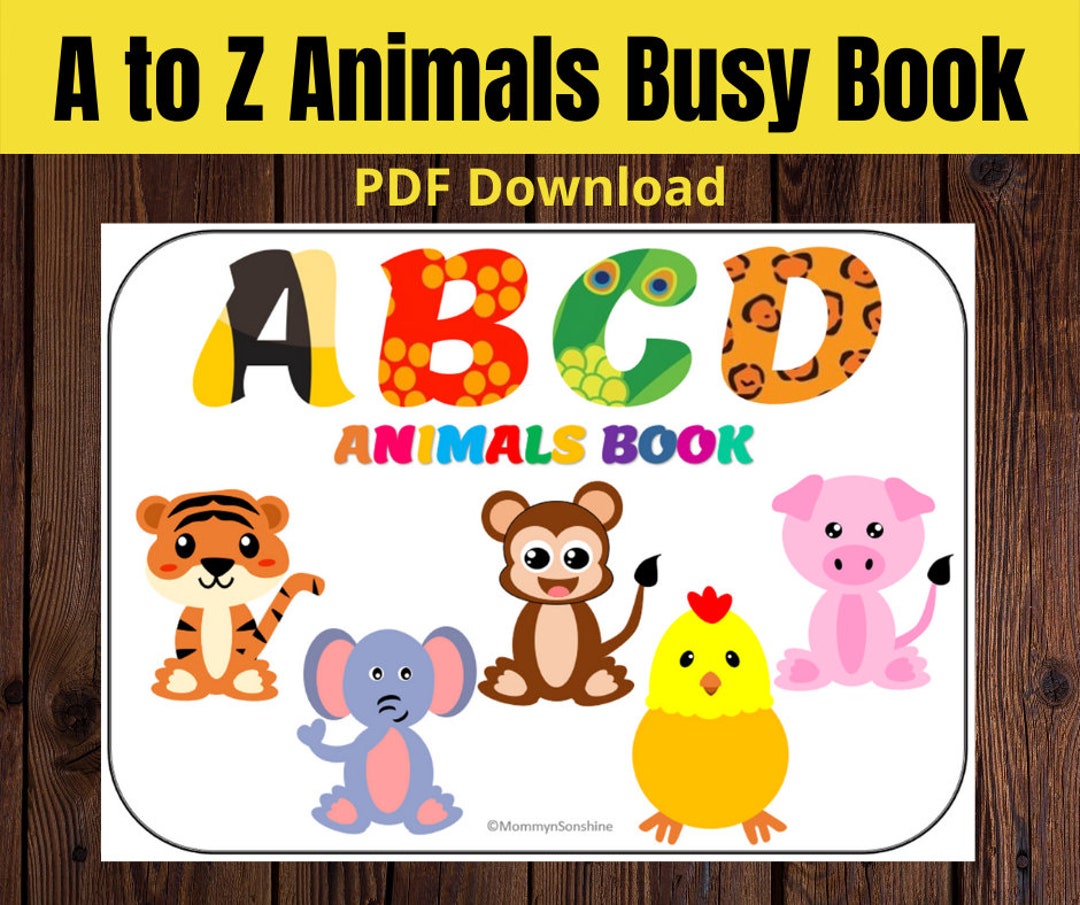 A to Z Animals Busy Book for Toddler, Animals Matching Book ...
