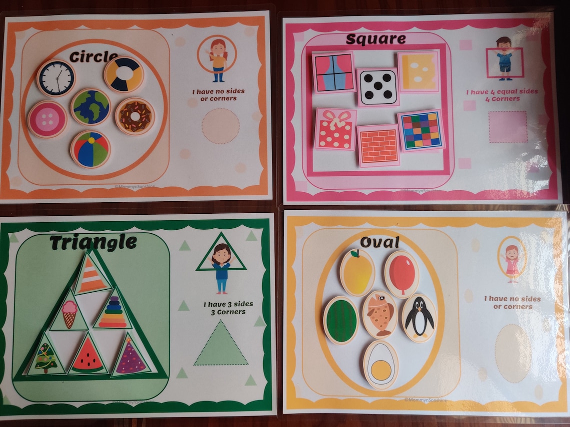 Shapes Sorting Mat Toddler Busy Book Activity Preschooler - Etsy India