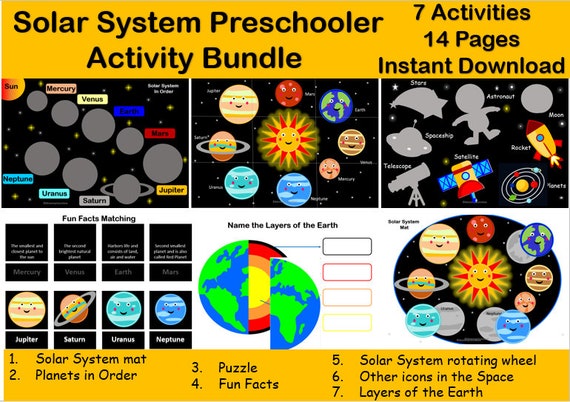 Solar System Busy Binder Layers of Earth Preschooler | Etsy India
