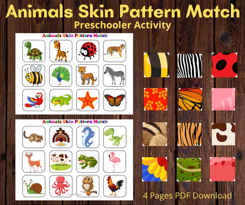 Animals Skin Pattern, Toddler Activity, File Folder Games, Busy Book ...