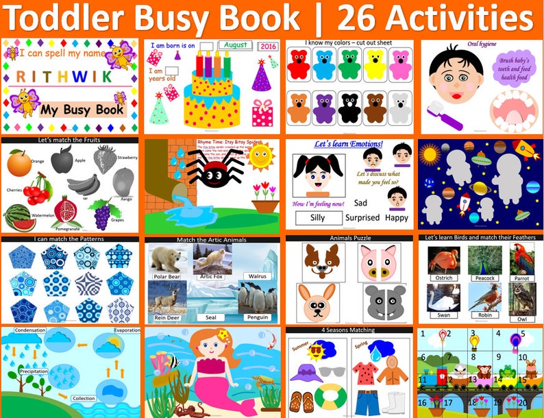 Buy Toddler Busy Book Learning Binder for Preschoolers Homeschooling ...