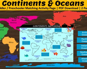Seven Continents Puzzle Preschool Busy Book Homeschool Activities ...
