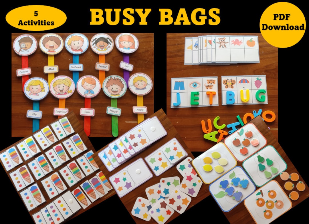 Busy Bag for Toddlers & Preschoolers, Activities Kit, Quiet Time ...
