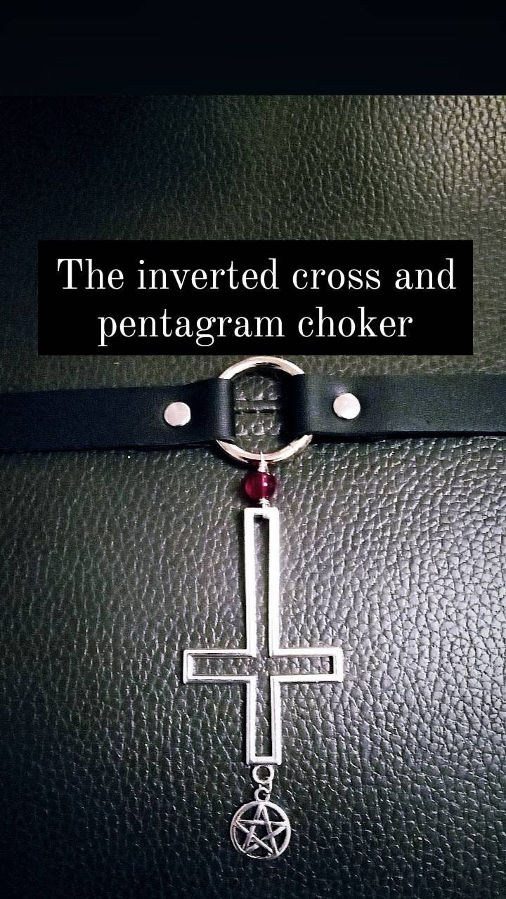 Inverted Cross. Pentagram Choker. Dark Gothic. Gothic. Goth ...