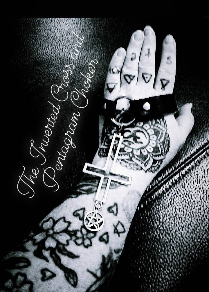 Inverted Cross. Pentagram Choker. Dark Gothic. Gothic. Goth ...