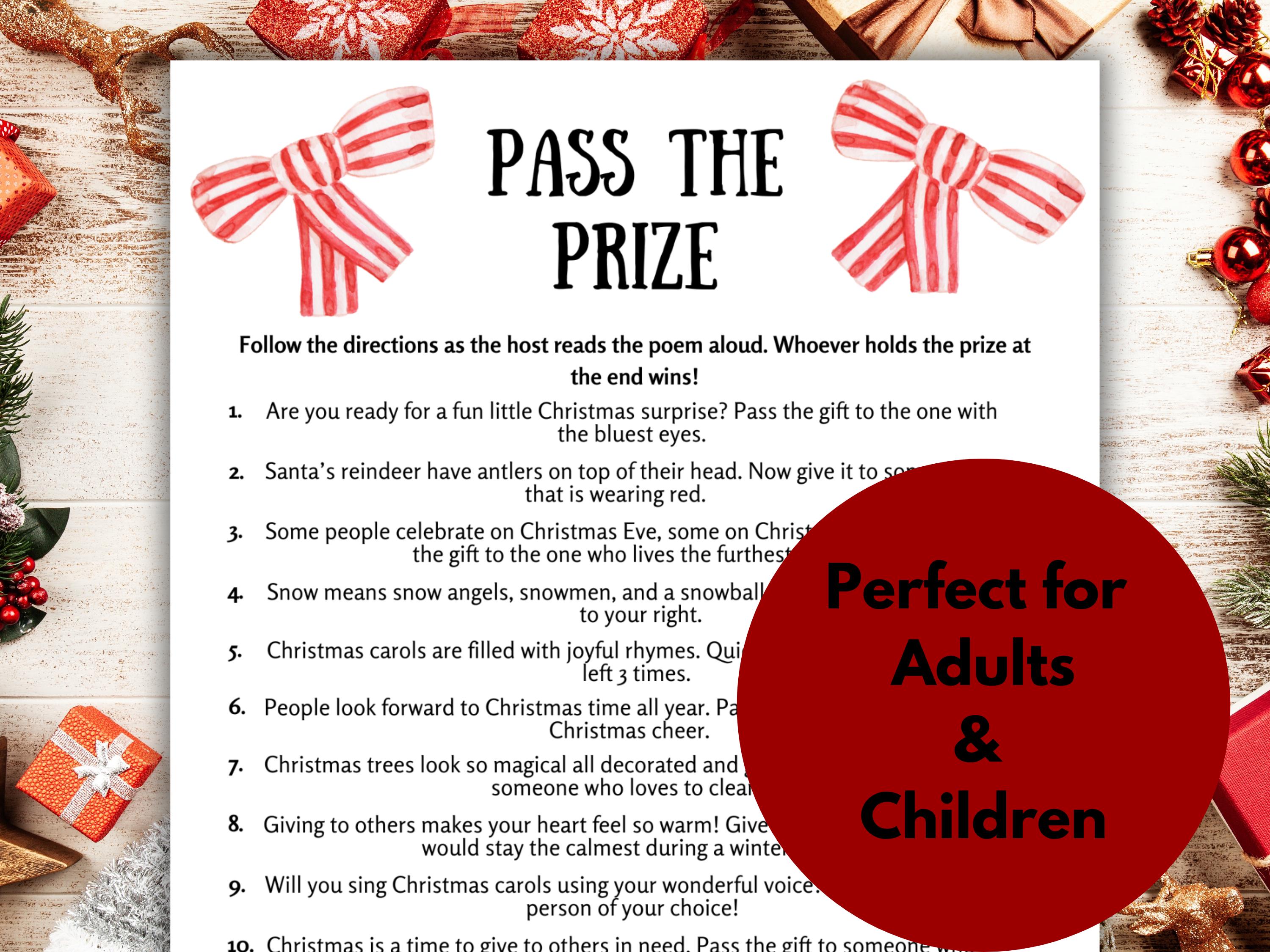 Christmas Pass the Prize Rhyme Game Pass the Present Christmas Gift ...