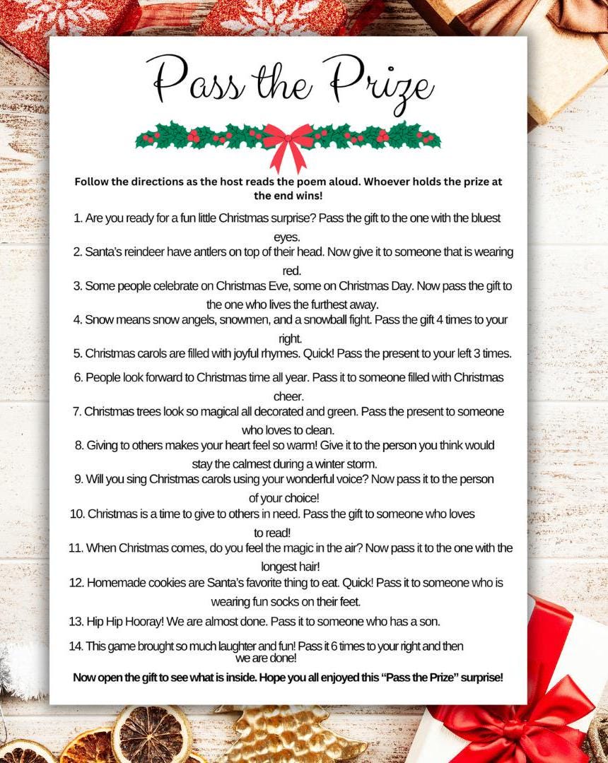 Christmas Pass the Parcel Rhyme Game Christmas Pass the Present Game ...