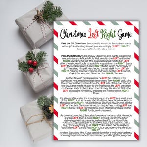 Left Right Christmas Game Story Pass the Parcel White Elephant Gift ...