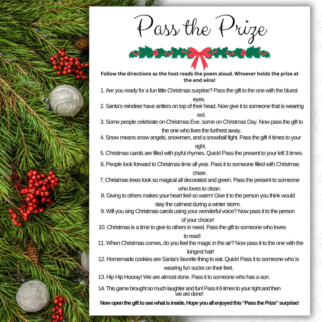 Christmas Pass the Parcel Rhyme Game Christmas Pass the Present Game ...
