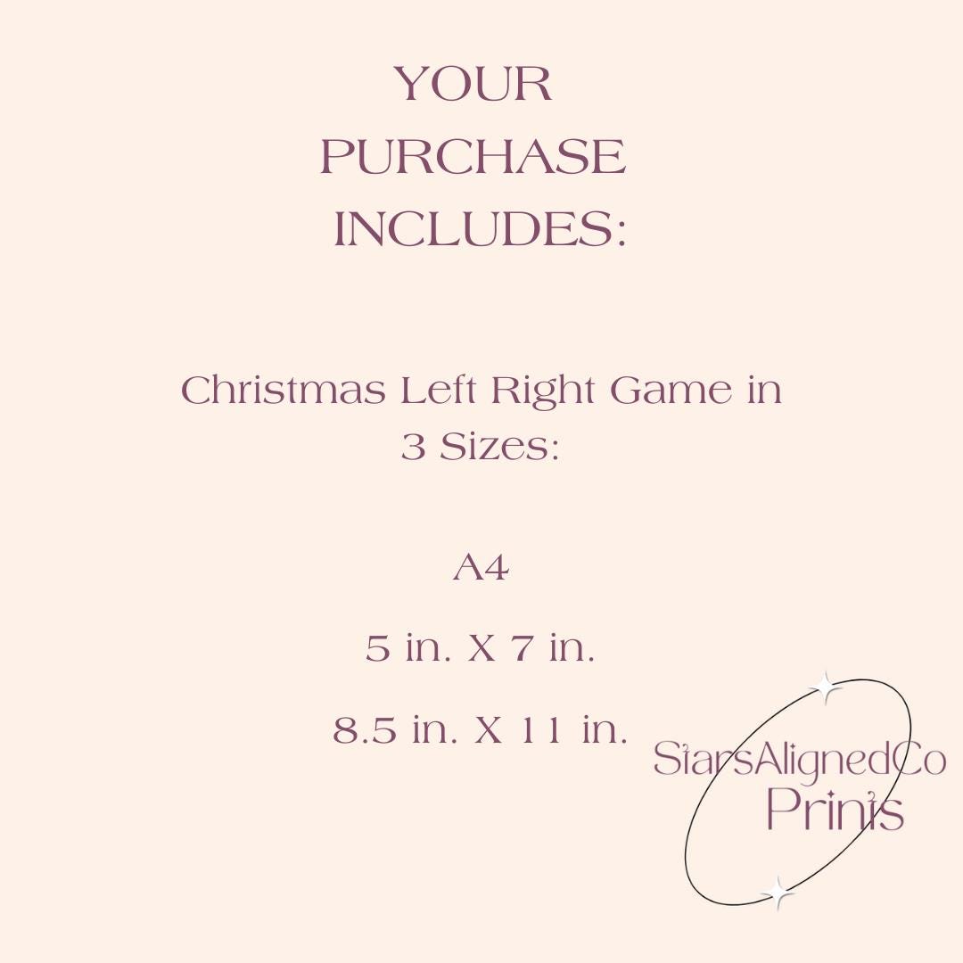 Left Right Christmas Game Story Pass the Parcel White Elephant Gift ...