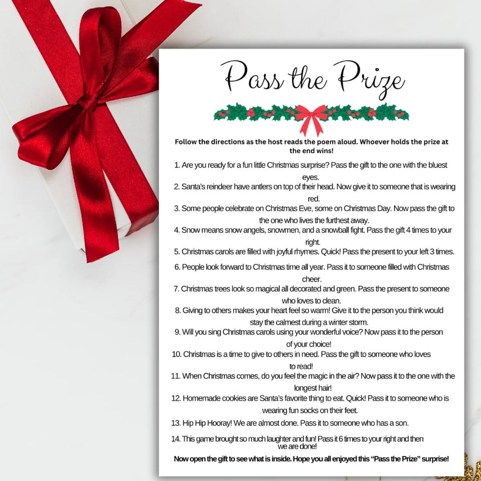 Christmas Pass the Parcel Rhyme Game Christmas Pass the Present Game ...