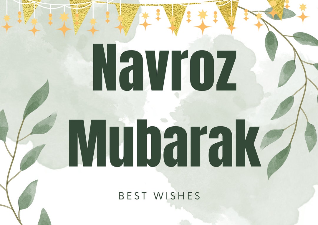 Navroz Mubarak Card, Digital Card, Simple Printable Download Digital ...