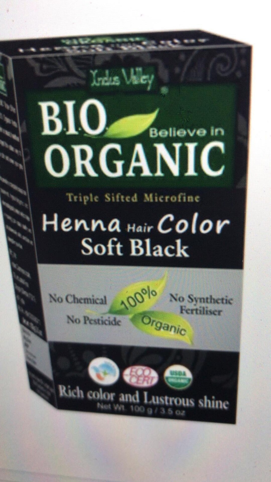 Bio Organic-henna Hair Colour Soft Black 100 Grams/3.5 Oz - Etsy