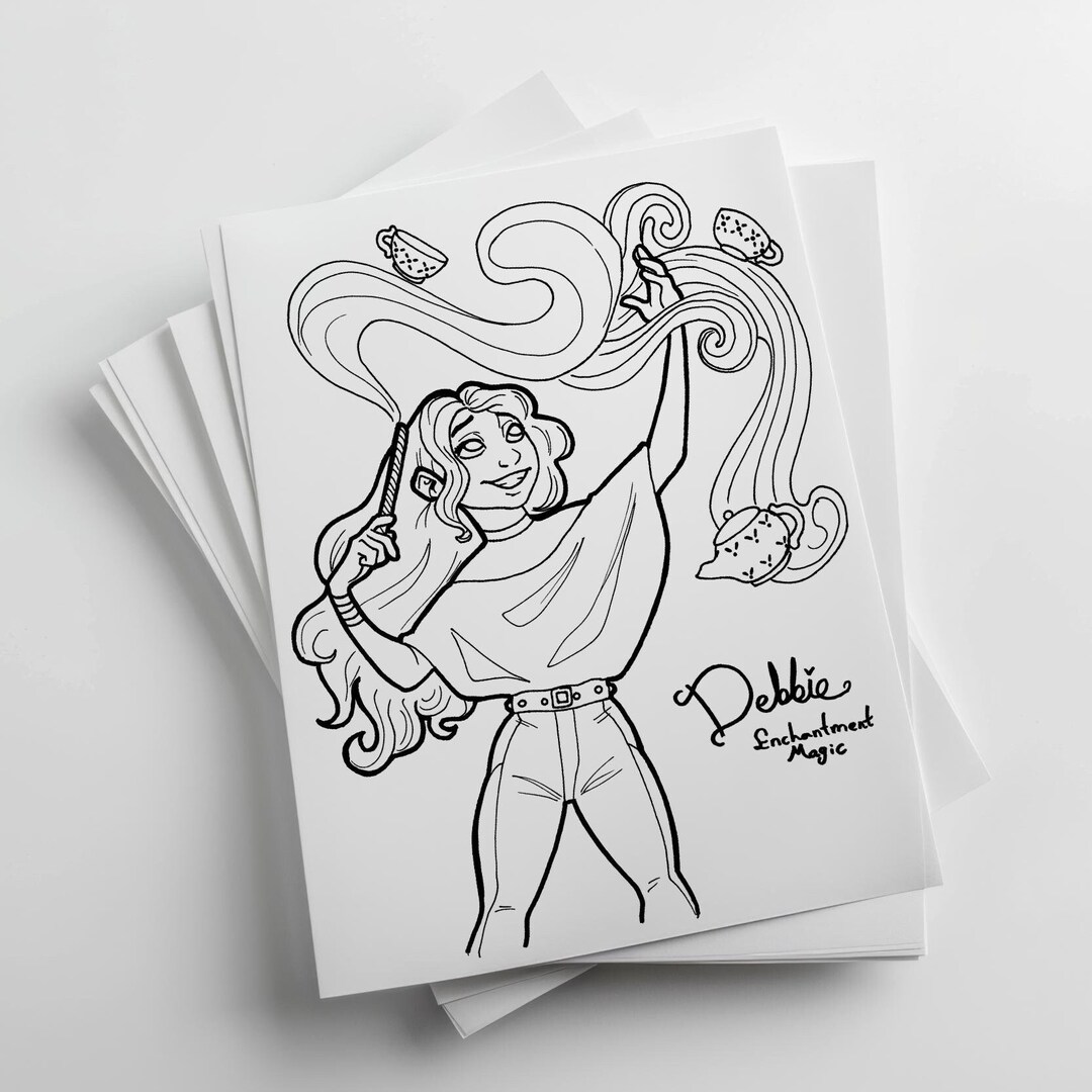 Wizard School Coloring Sheet Collection (15 Hand-drawn Pages, Printer ...