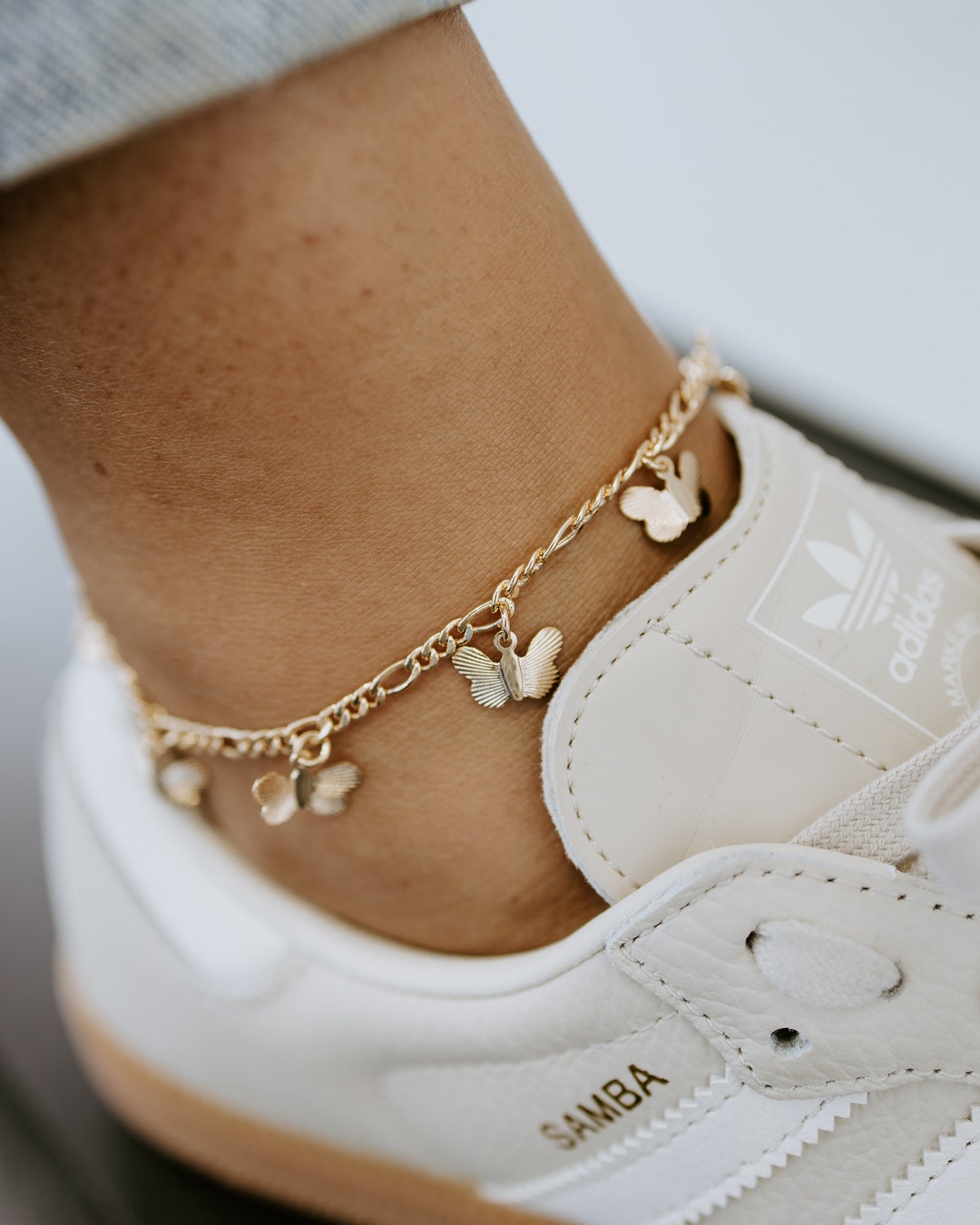 Butterfly Anklet L Gold Butterfly Ankle Bracelet, Gold Filled Anklet ,dainty Anklet Chain ...