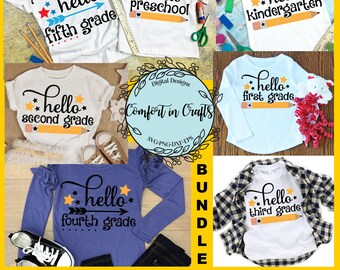 Hello School, Prek, Kindergarten, First, Second, Third, Fourth, Fifth ...