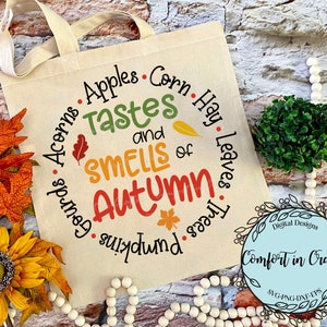 Tastes and Smells of Autumn SVG Fall Leaves SVG Acorns - Etsy