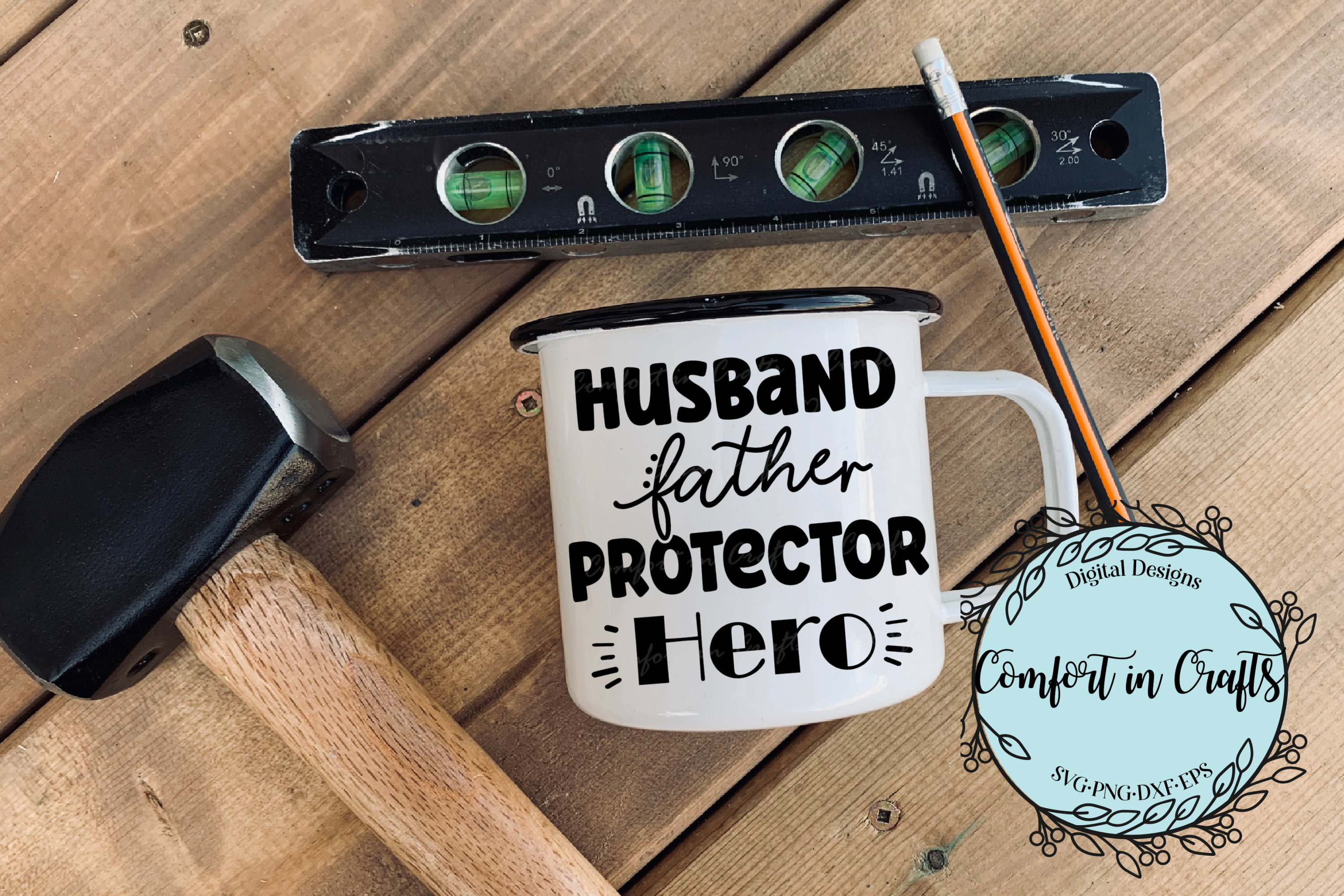 Husband Father Protector Hero SVG Father's Day SVG Dad My Hero SVG ...