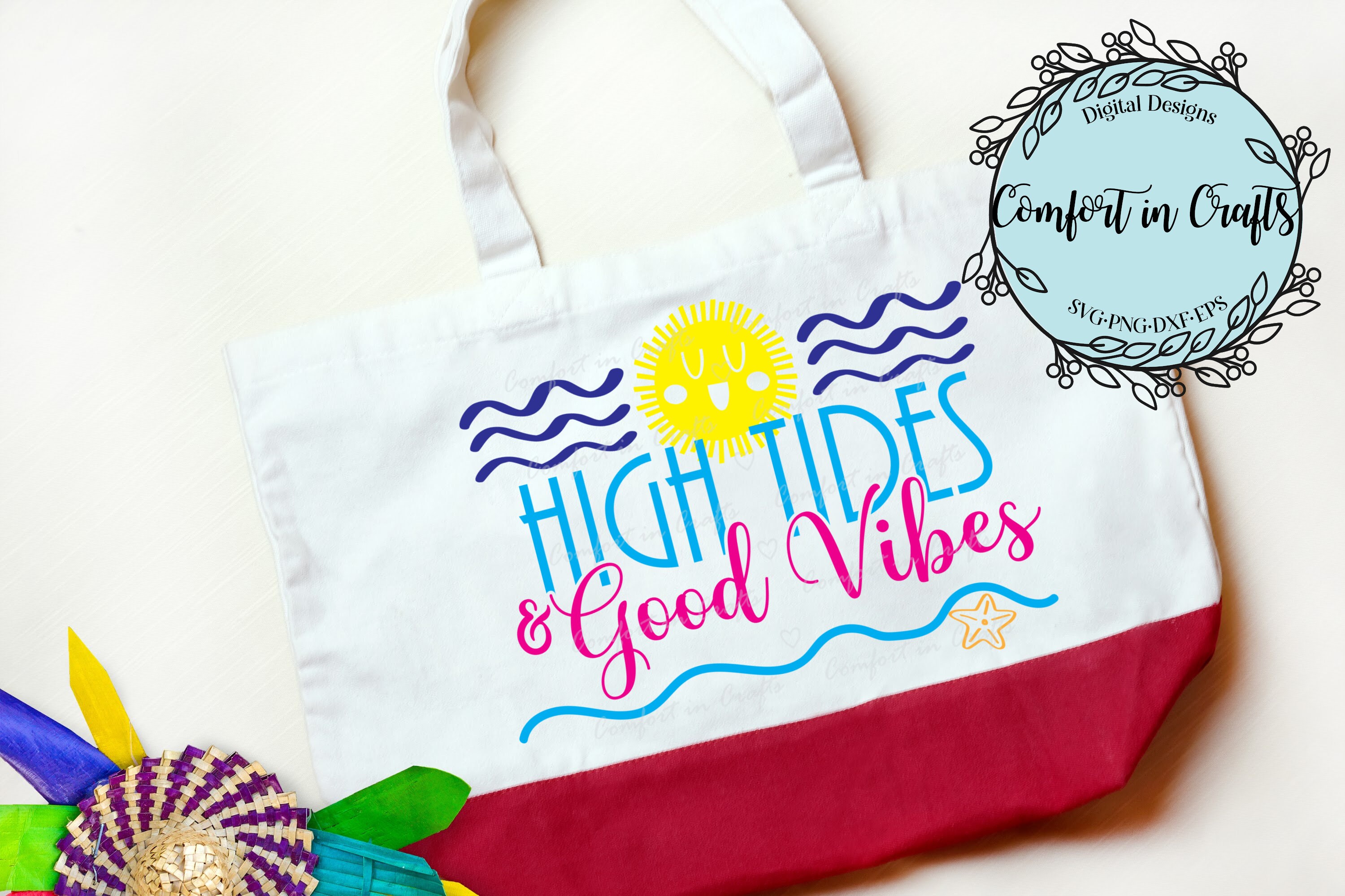 High Tides Good Vibes SVG Beach design SVG Summer Sun SVG | Etsy