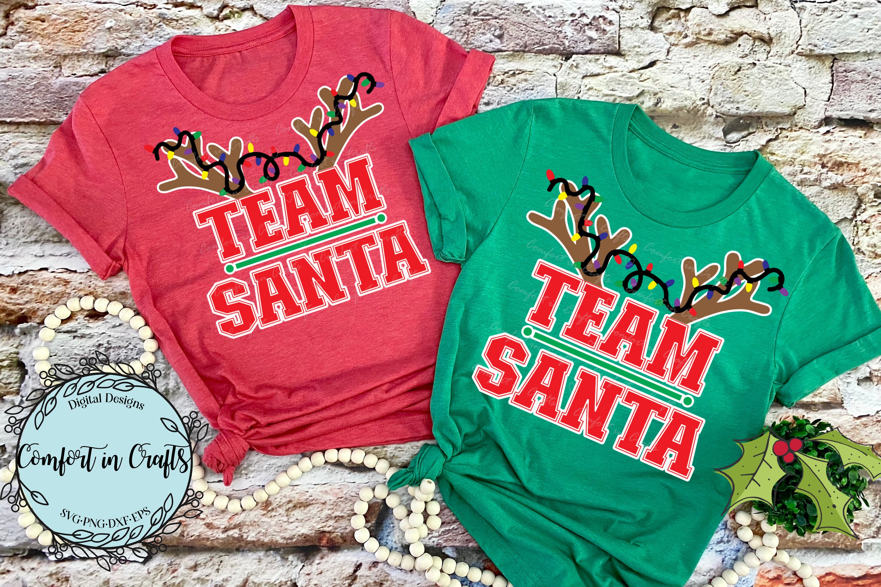 Team Santa SVG and Sublimation Design, Family Christmas, Holiday Lights ...