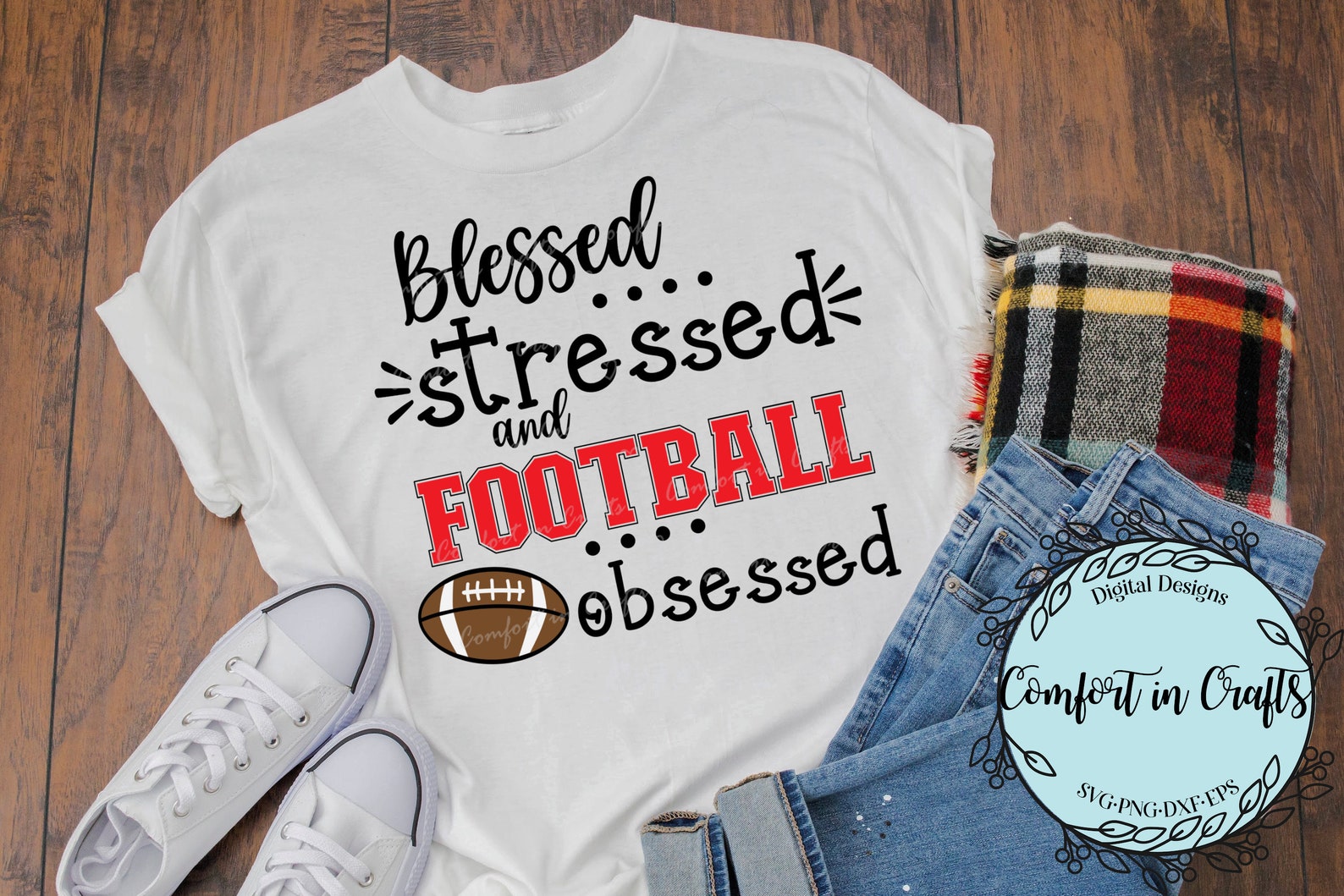 Blessed Stressed Football Obsessed SVG Football SVG Sports SVG - Etsy