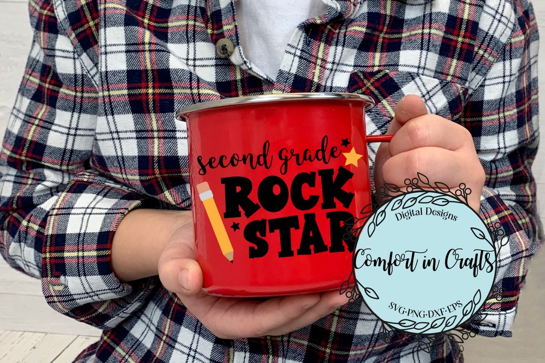 Second Grade Rock Star SVG and Sublimation Design, Super Student, Back ...