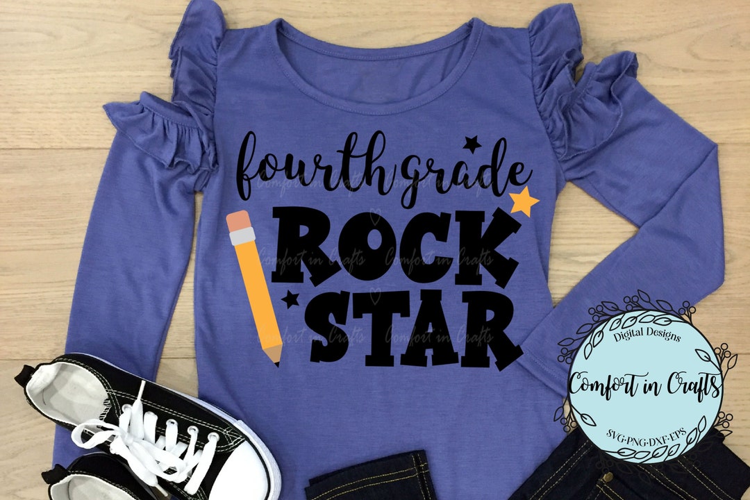 Fourth Grade Rock Star SVG Back to School SVG Student SVG School Pencil ...