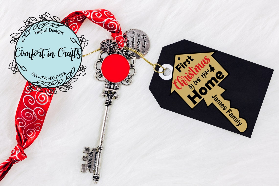 First Christmas in Our New Home SVG House Key SVG Just Married SVG Wood ...