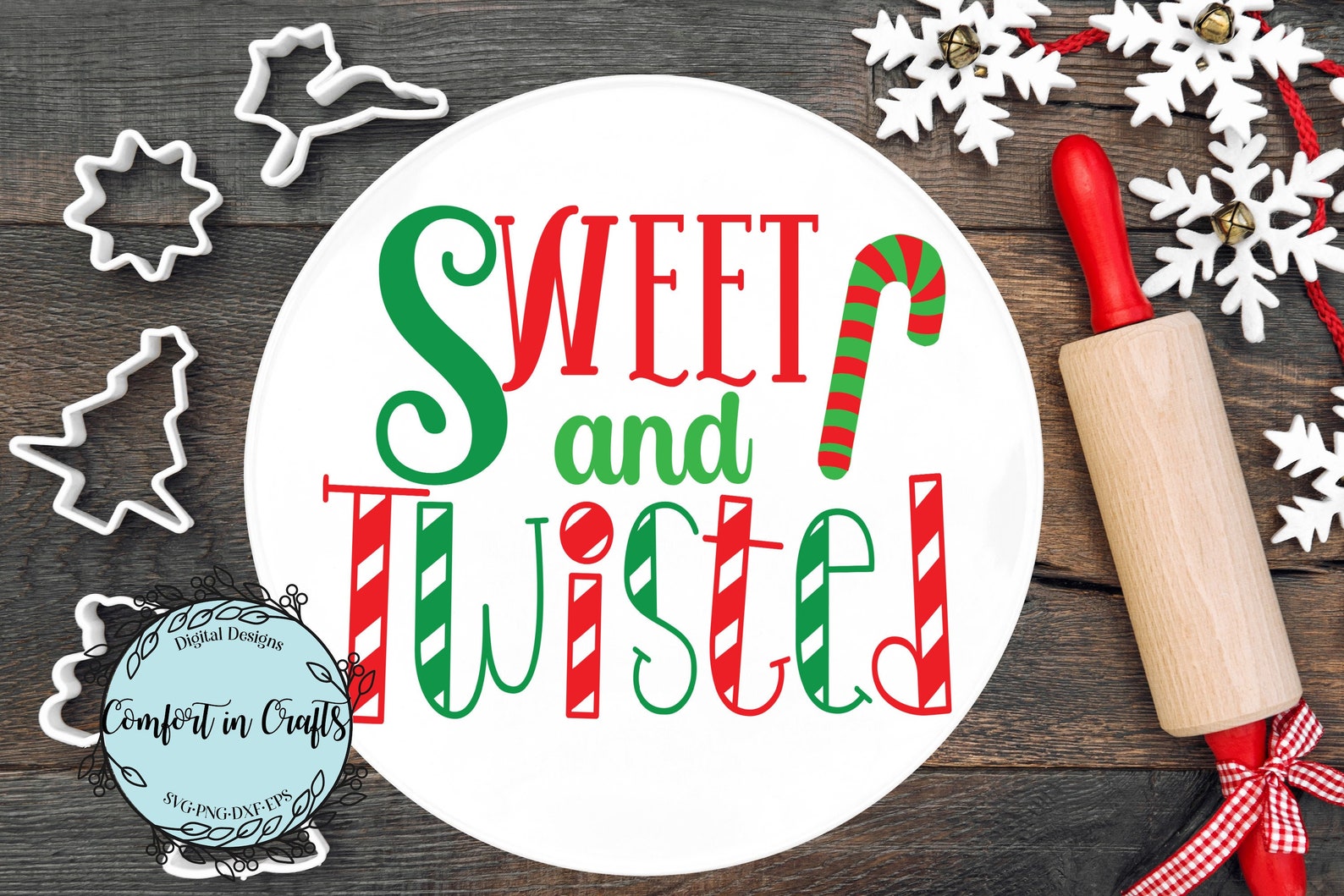 Sweet and Twisted SVG and Sublimation Design, Candy Cane, Peppermint ...