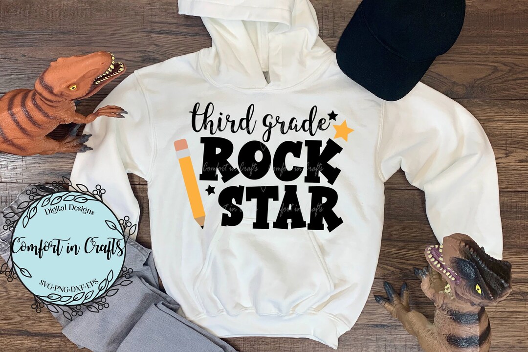 Third Grade Rock Star SVG and Sublimation Design, Back to School ...
