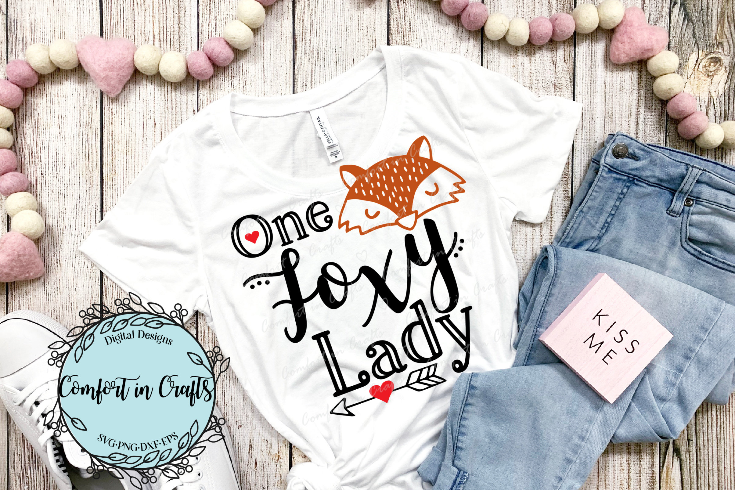 One Foxy Lady SVG Valentines Day SVG Fox SVG T-shirt Design - Etsy