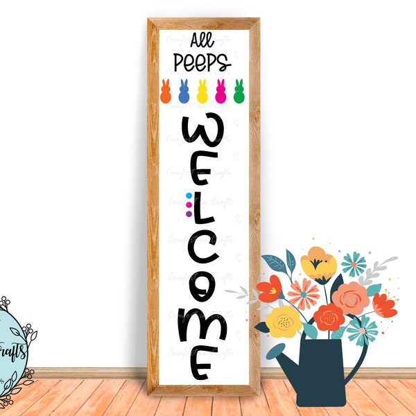 Welcome Peeps Porch Sign Svg - Etsy