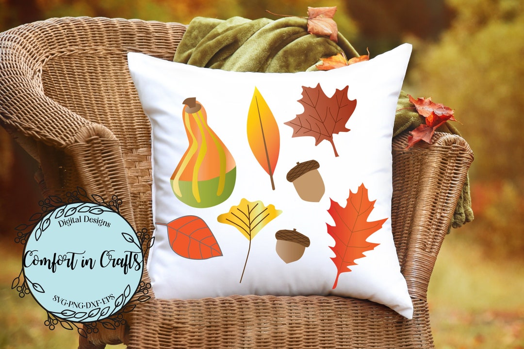Fall Leaf Assortment SVG and Sublimation Design Individual Acorns ...