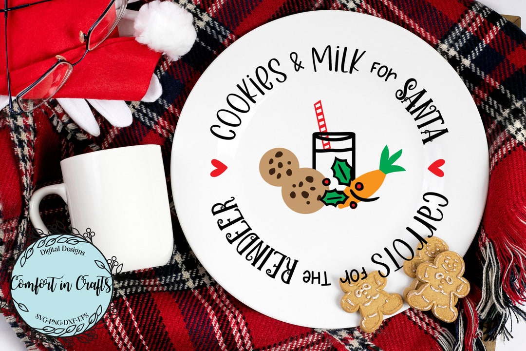 Christmas Cookies & Milk SVG Santa SVG Christmas Eve SVG Cookies and ...