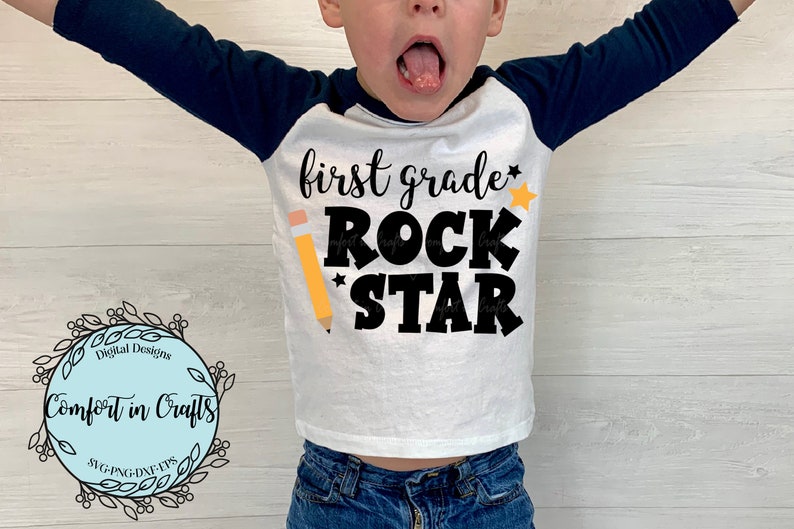 First Grade Rock Star SVG 1st Grade Student SVG School Pencil - Etsy