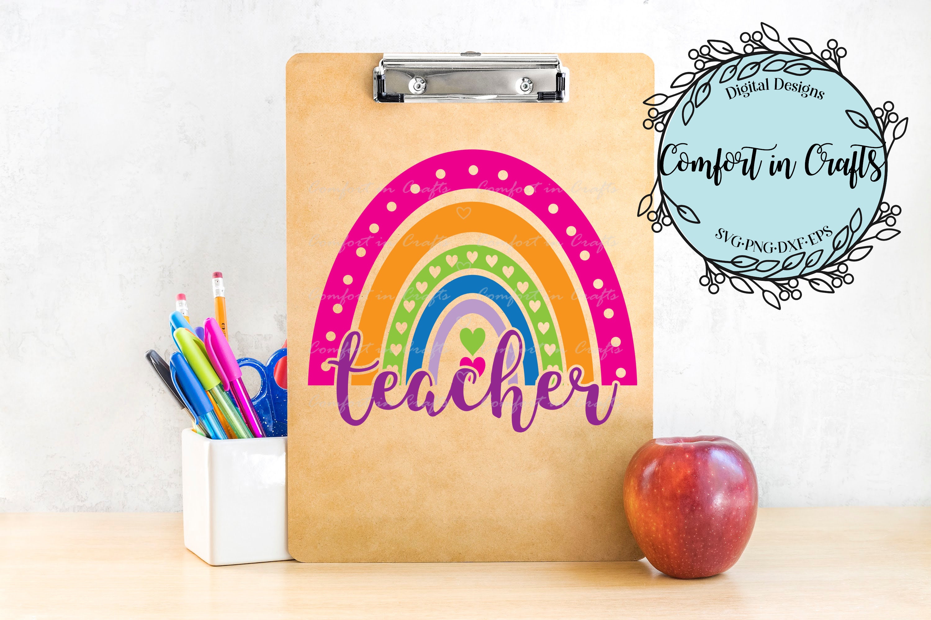 Teacher Rainbow SVG Teacher SVG Educator T-shirt Design Sublimation ...
