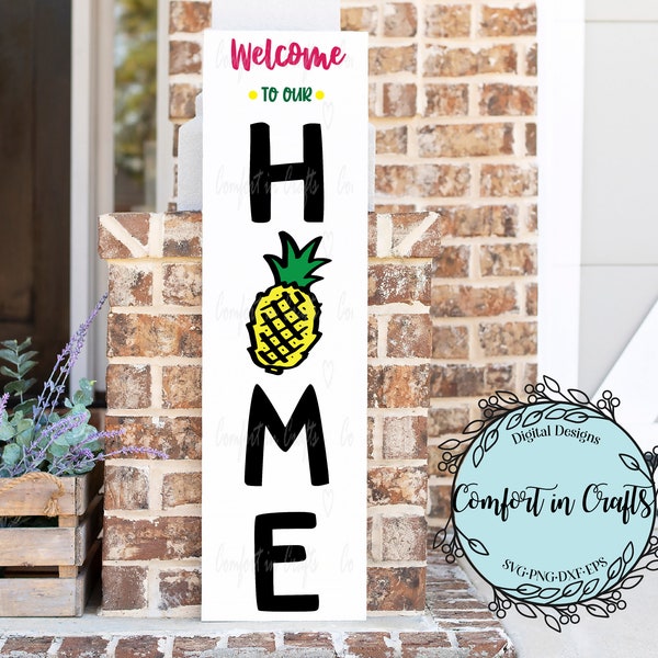 Welcome Pineapple Vertical Sign - Etsy