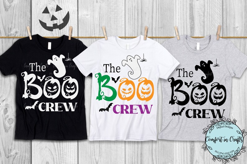 Boo Crew SVG Halloween Squad SVG Jack O Lanterns SVG Spooky Ghost Svg ...