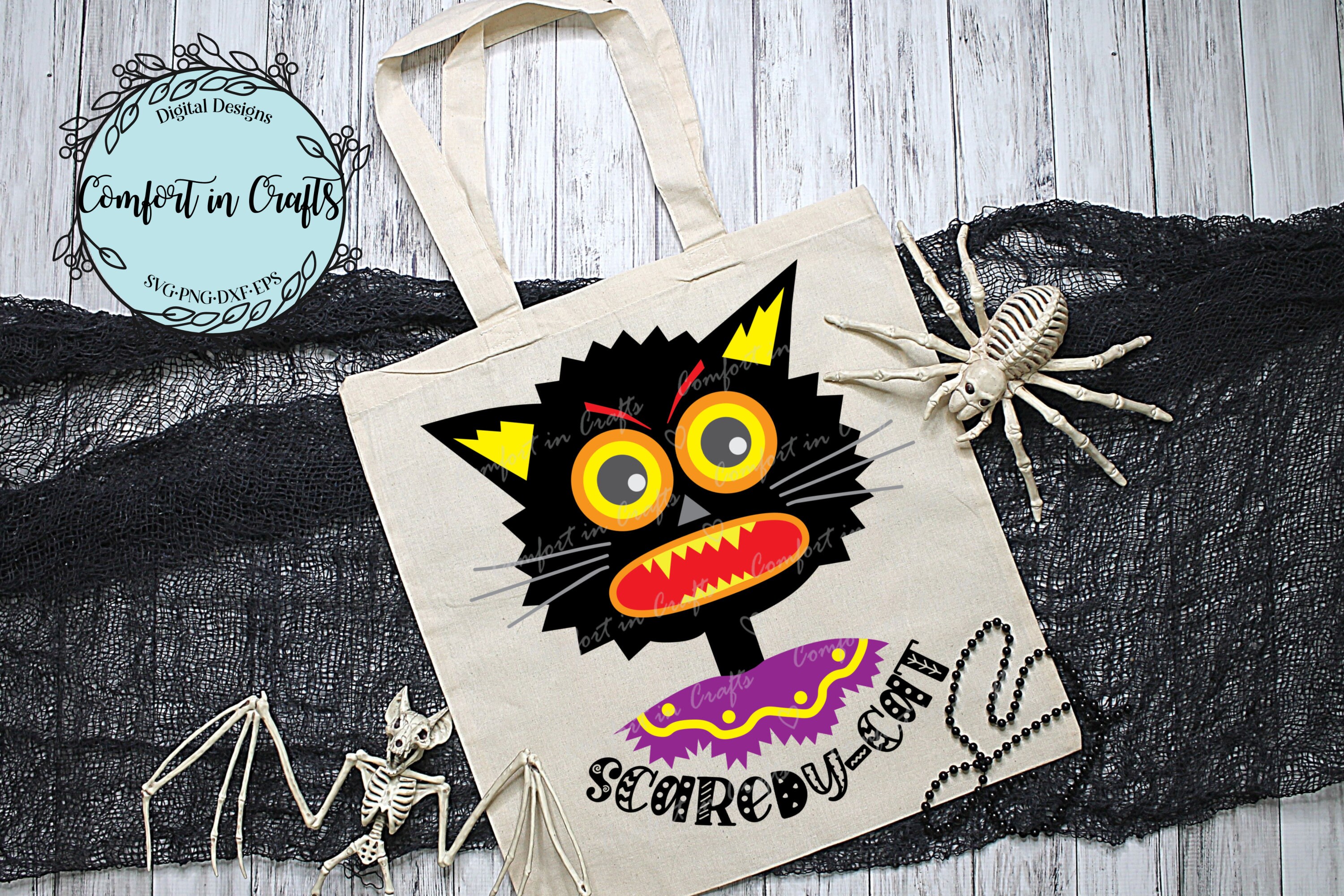 Scaredy Cat SVG Be Afraid Design Halloween SVG Black Cat SVG - Etsy