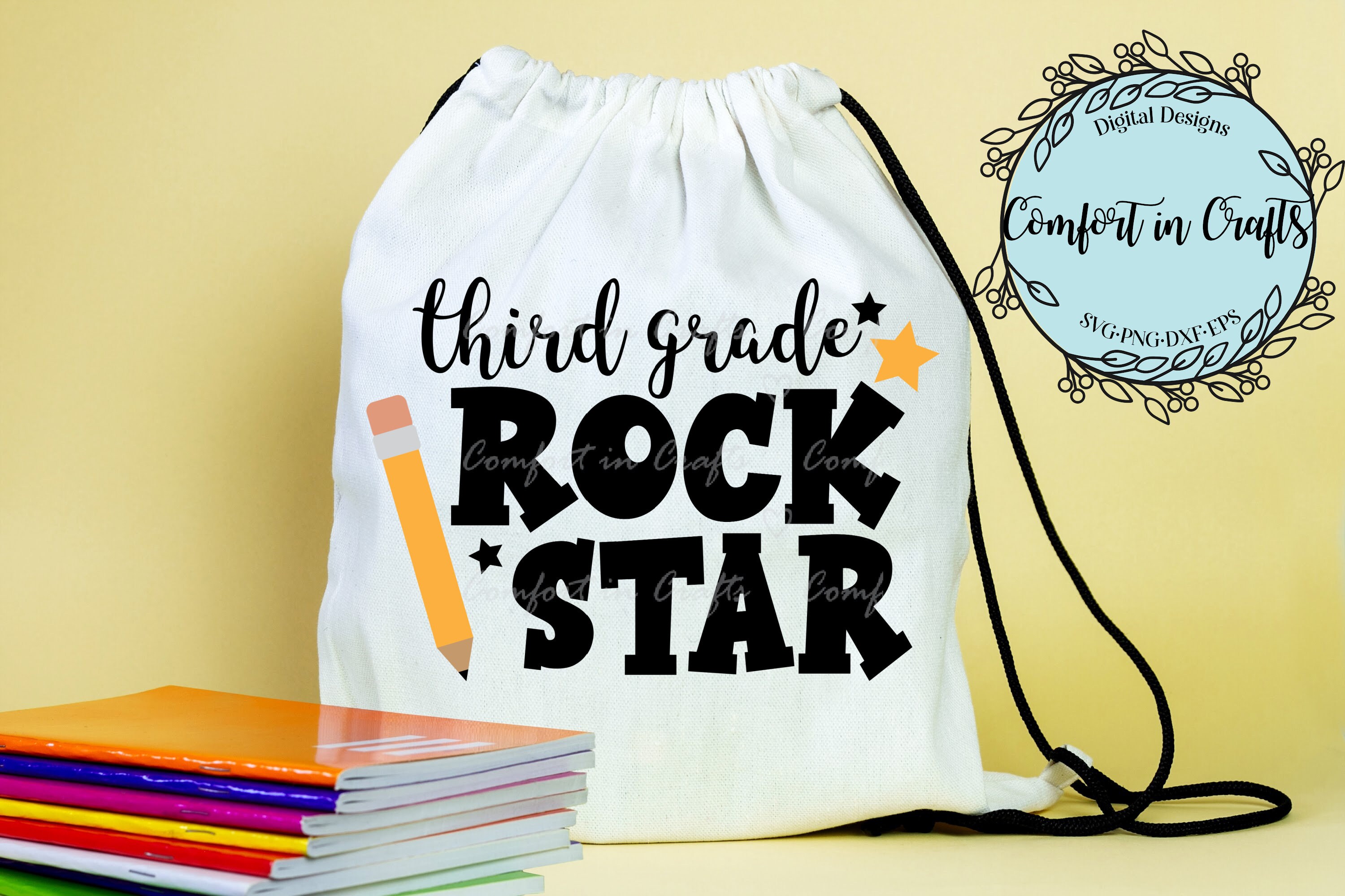 Third Grade Rock Star SVG and Sublimation Design, Back to School ...