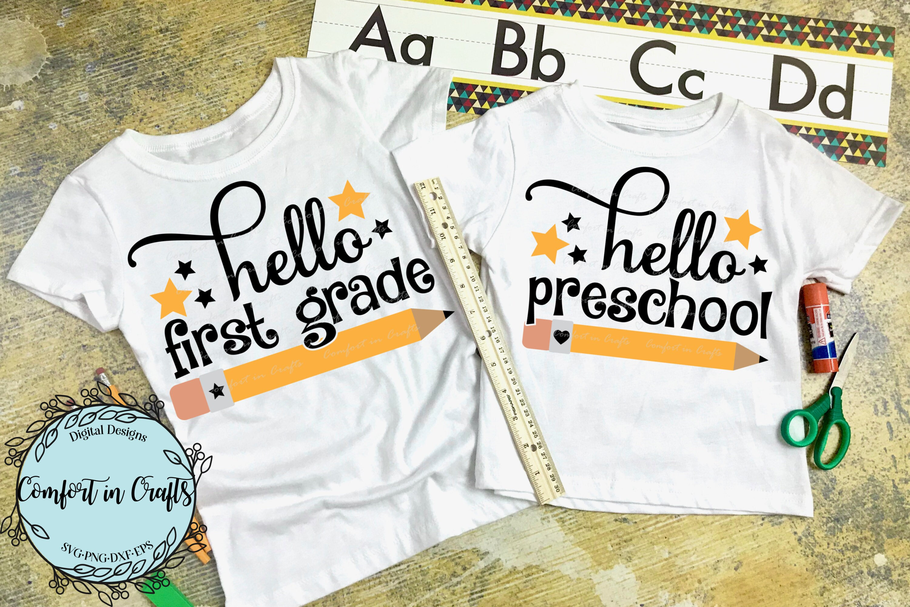 Hello First Grade SVG Back to School SVG Child T-shirt Design - Etsy