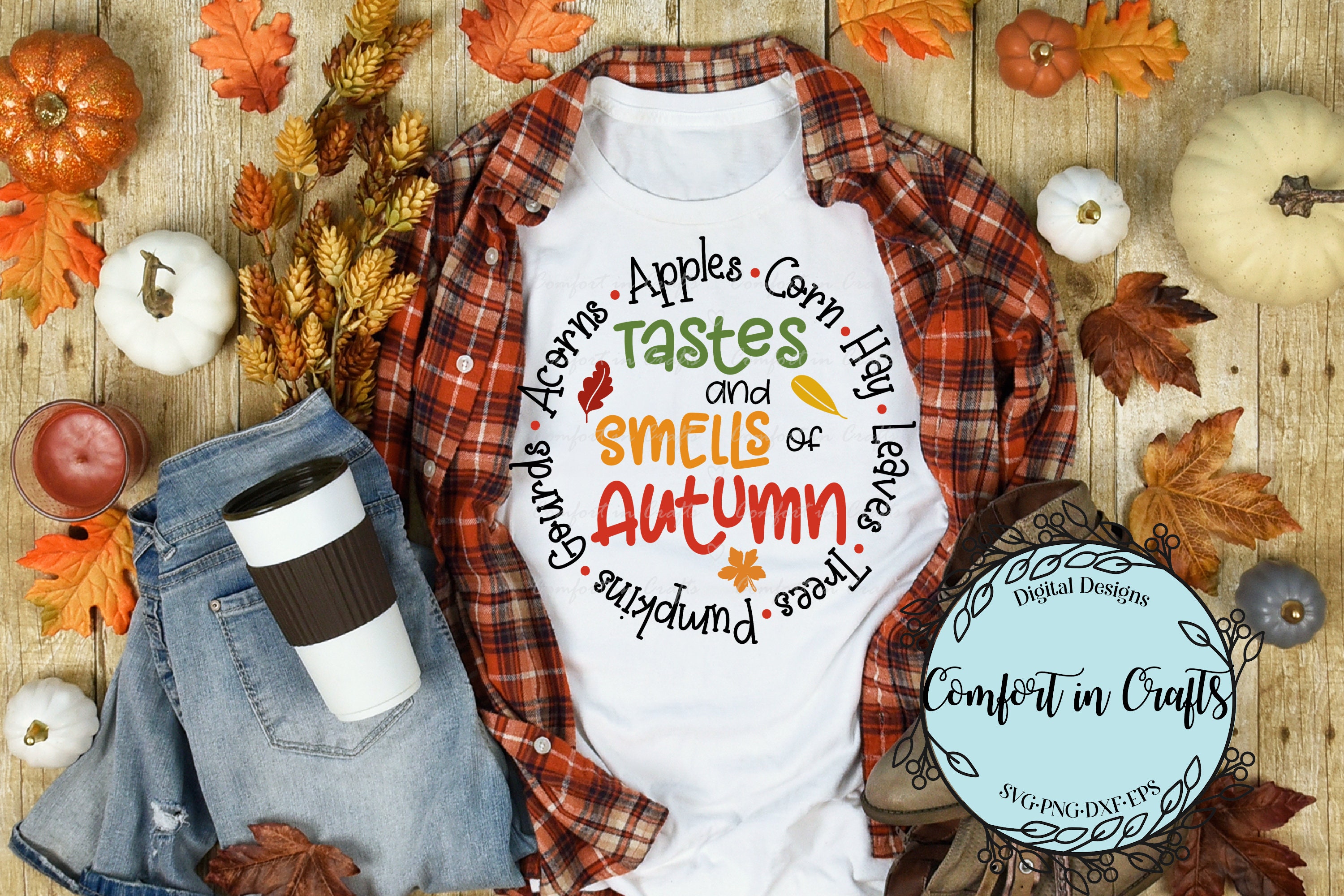 Tastes and Smells of Autumn SVG Fall Leaves SVG Acorns - Etsy