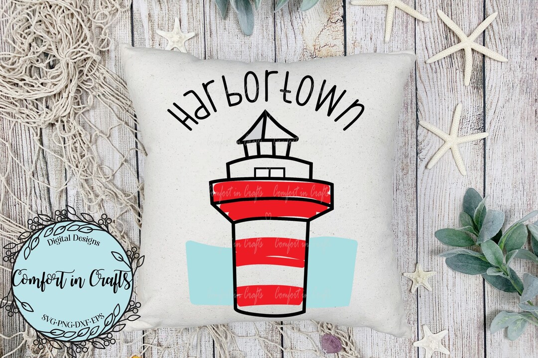 Harbortown SVG Lighthouse SVG and Sublimation Design, Coastal, Salty ...
