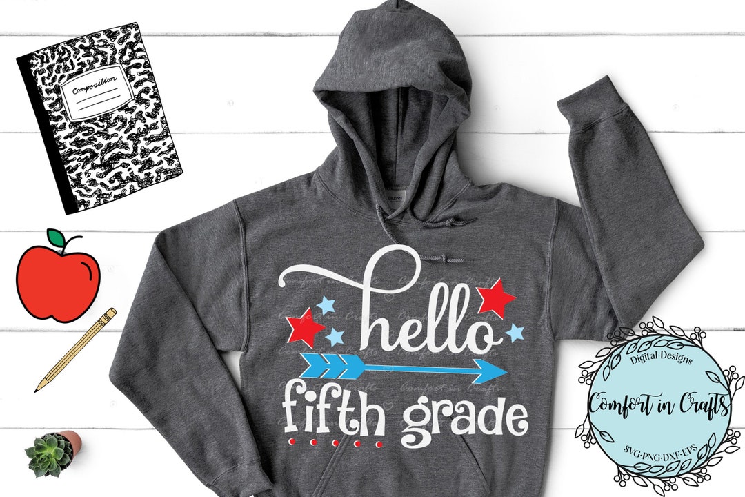 Hello Fifth Grade SVG Back to School SVG Arrow SVG T-shirt Design ...
