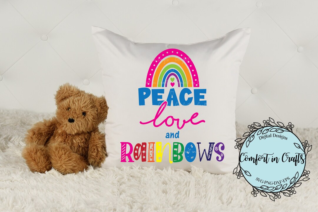 Peace Love Rainbows SVG Rainbow Design SVG Hearts SVG T-shirt Design ...