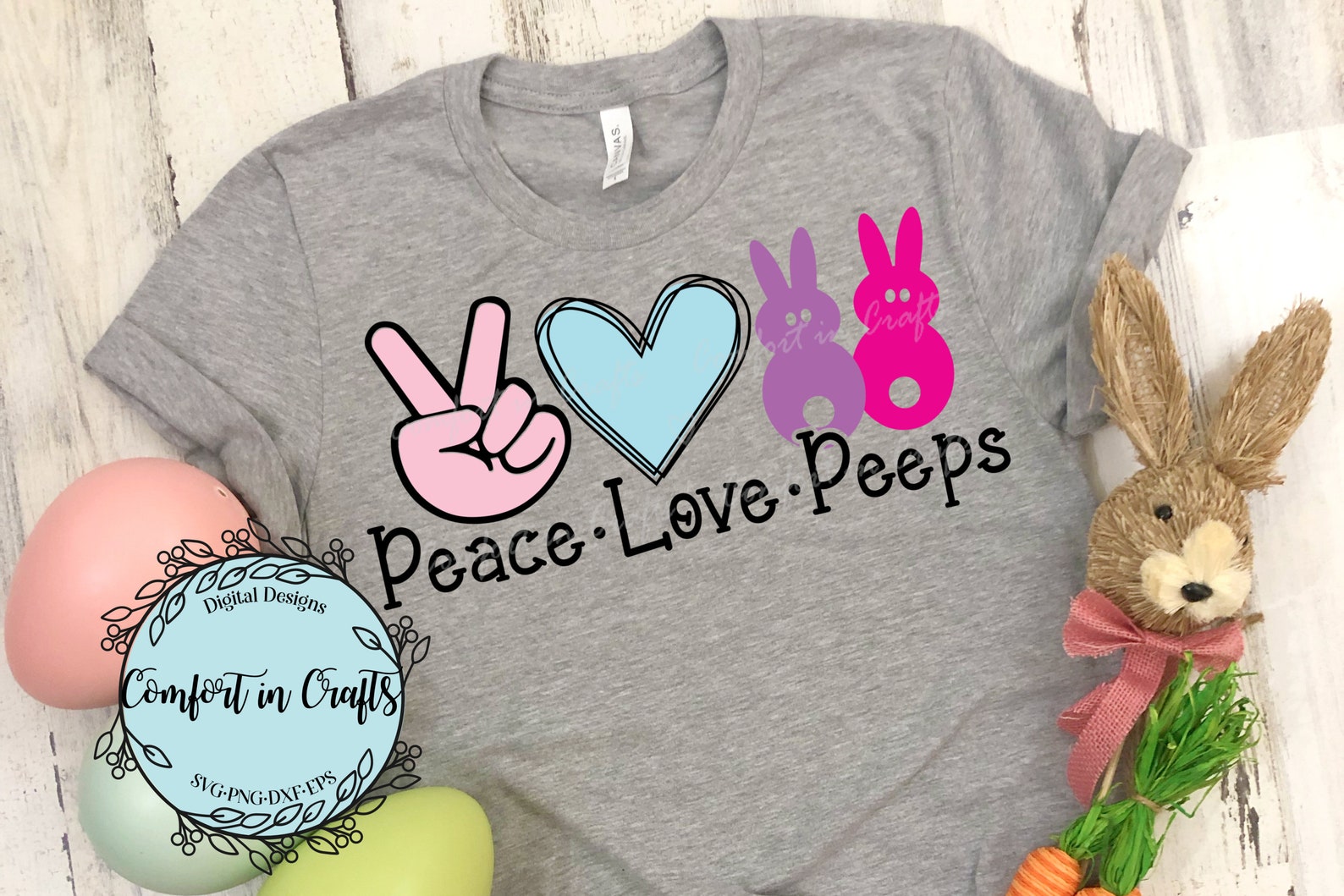 Peace Love Peeps SVG Easter SVG Marshmallow Bunnies SVG Easter - Etsy