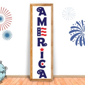 America Welcome Sign SVG Patriotic SVG Stars and Stripes SVG Vertical ...