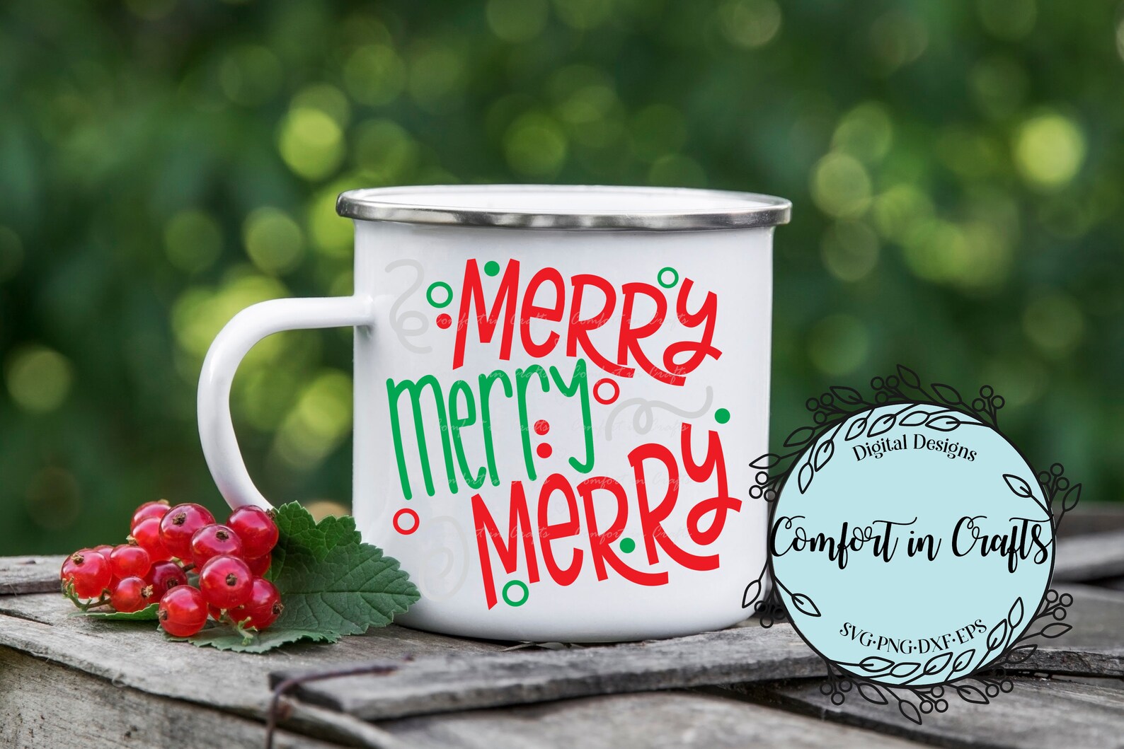 Merry Merry Merry SVG and Sublimation Design, Christmas, Jolly Holiday ...
