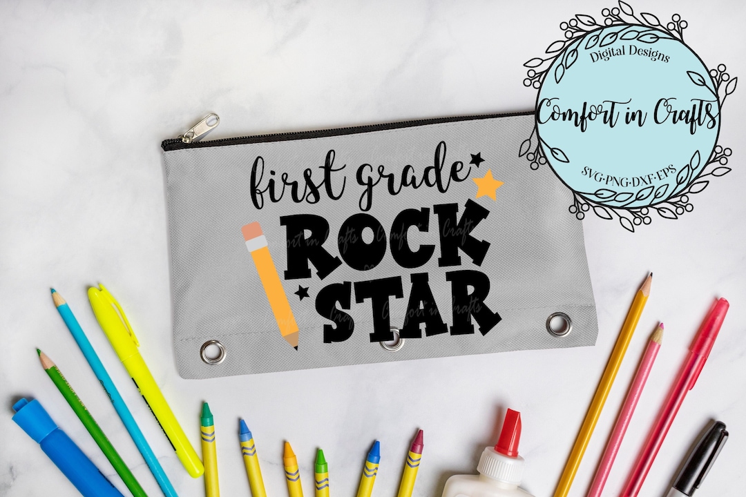 First Grade Rock Star SVG and Sublimation Design, 1st Grade Student ...