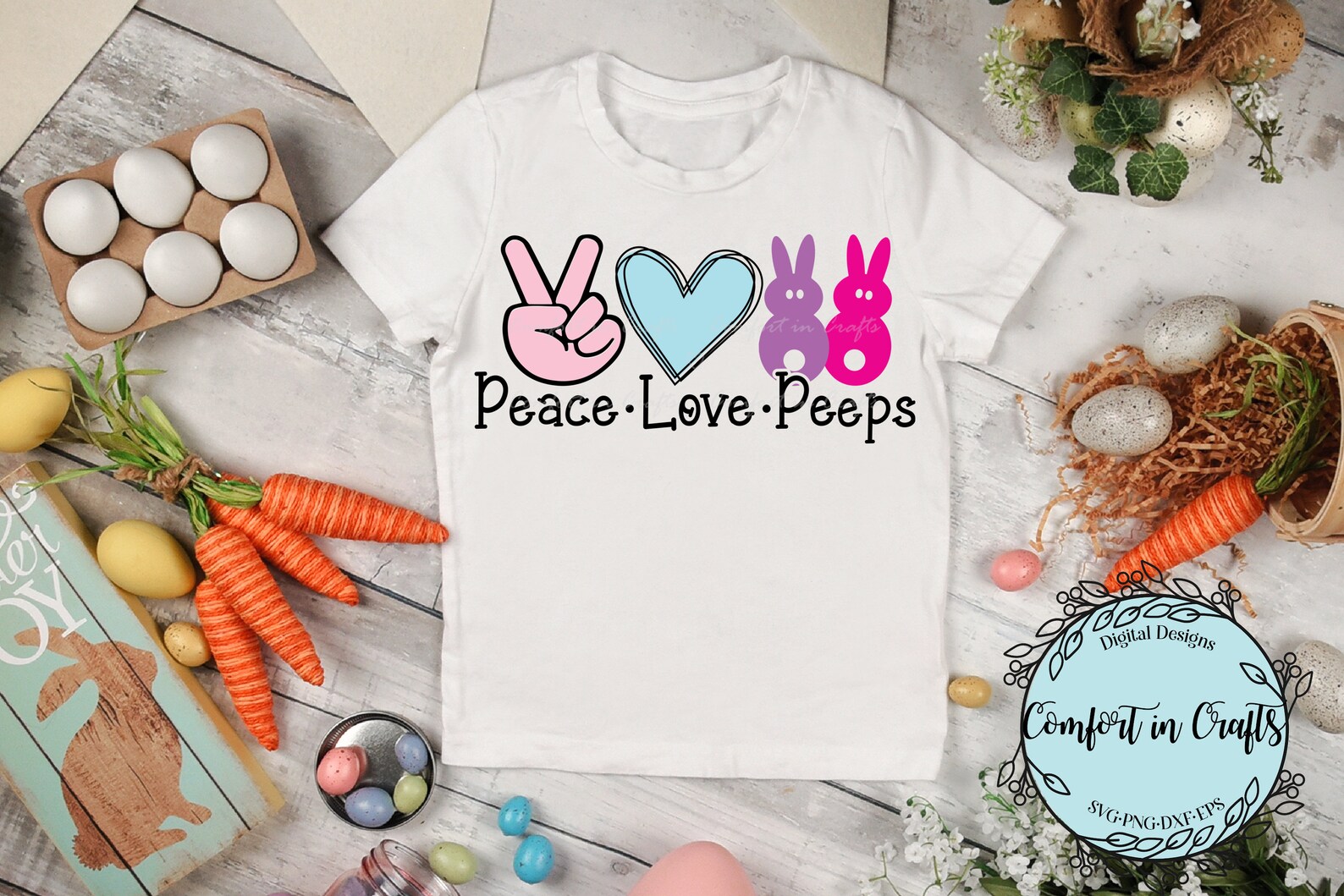 Peace Love Peeps SVG Easter SVG Marshmallow Bunnies SVG Easter - Etsy